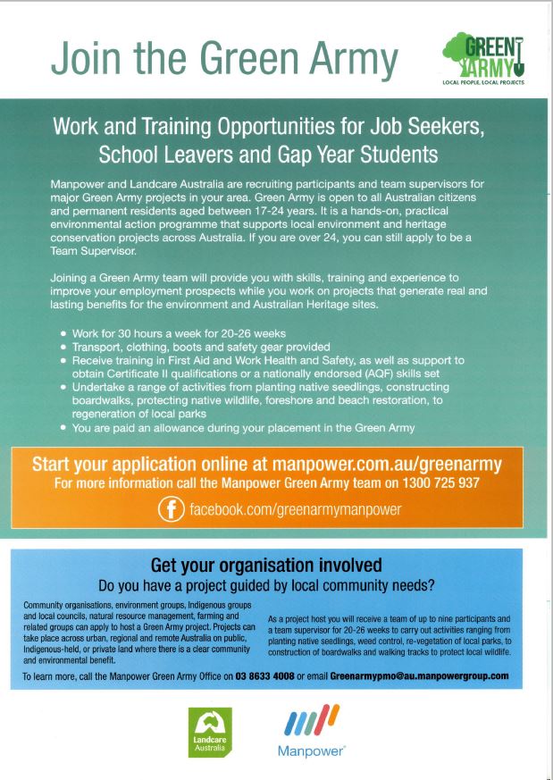 Green Army opportunities in our area – Loddon Plains Landcare Network Inc.